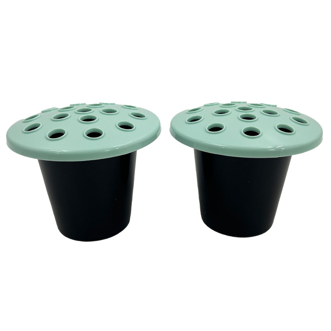 Set of 2 Memorial Grave Vases and Artificial Flowers Plastic Pot Inser ...