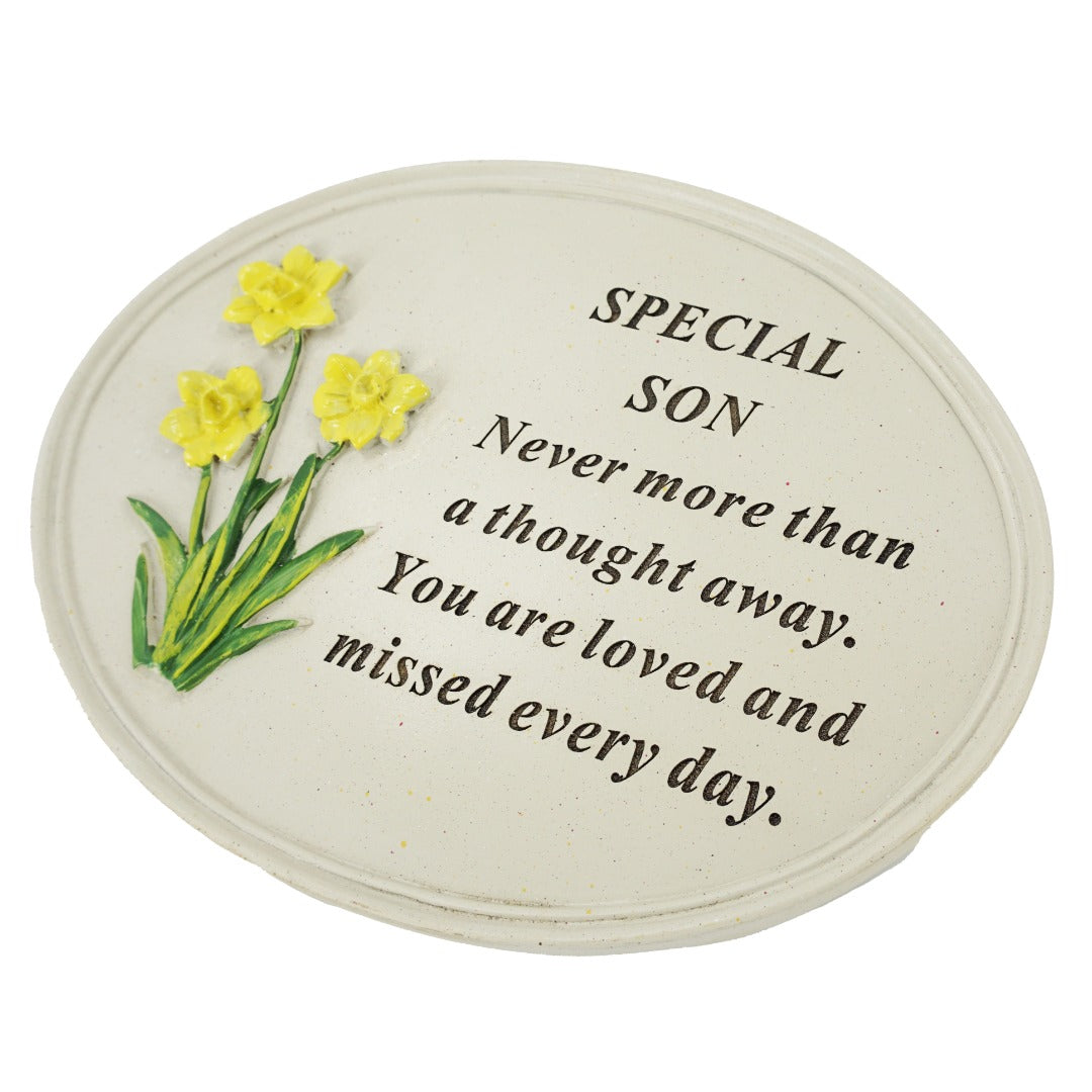 Special Son Daffodil Flower Graveside Memorial Grave Plaque – Angraves ...